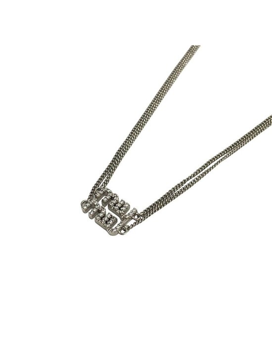 Miu Miu | Jewelry | Sold Miu Necklace Silver Clear Logo | Poshmark